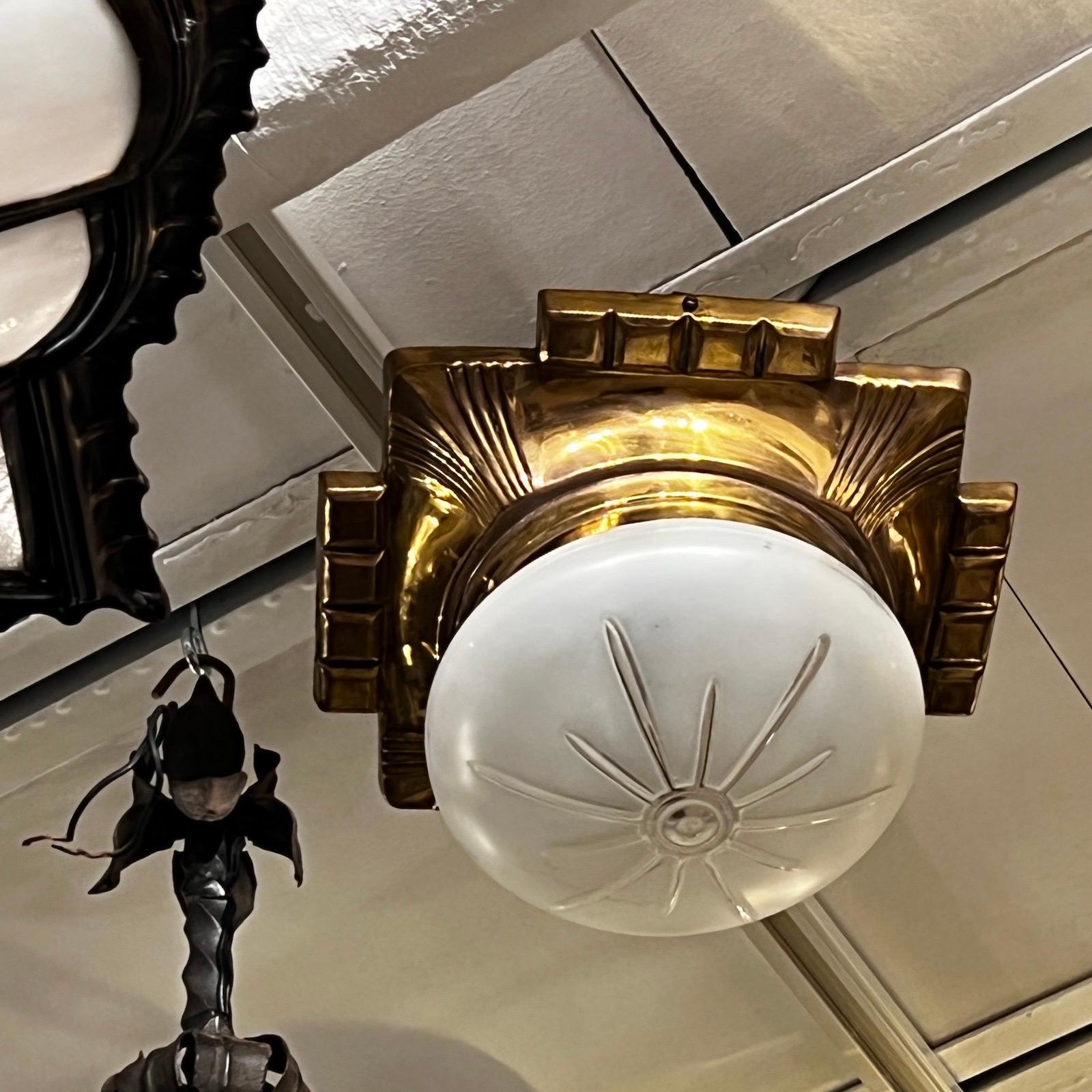 Antique English Flush Mounted Light at 1stDibs