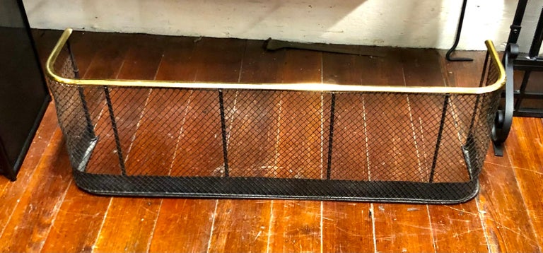 Antique English Geo. III Brass and Wire Nursery Guard Fireplace Fender ...