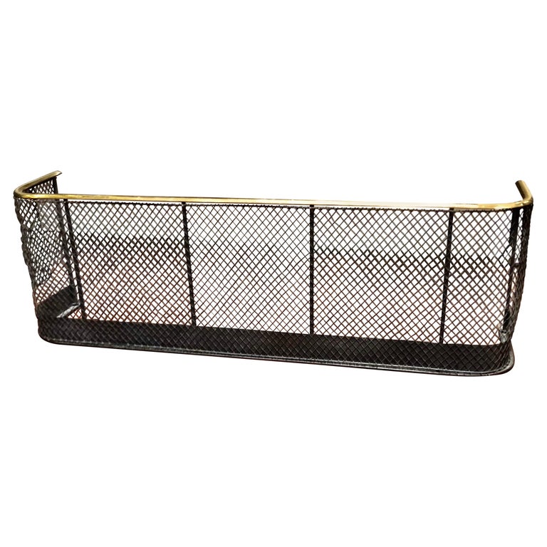 Antique English Geo. III Brass and Wire Nursery Guard Fireplace Fender ...
