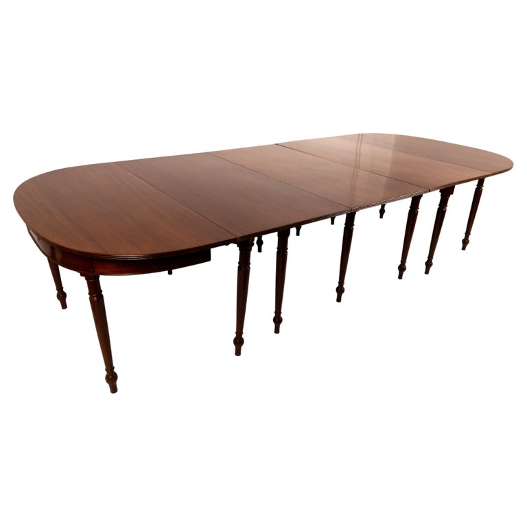 Antique English George III Cuban Mahogany Extending D End Dining Table ...