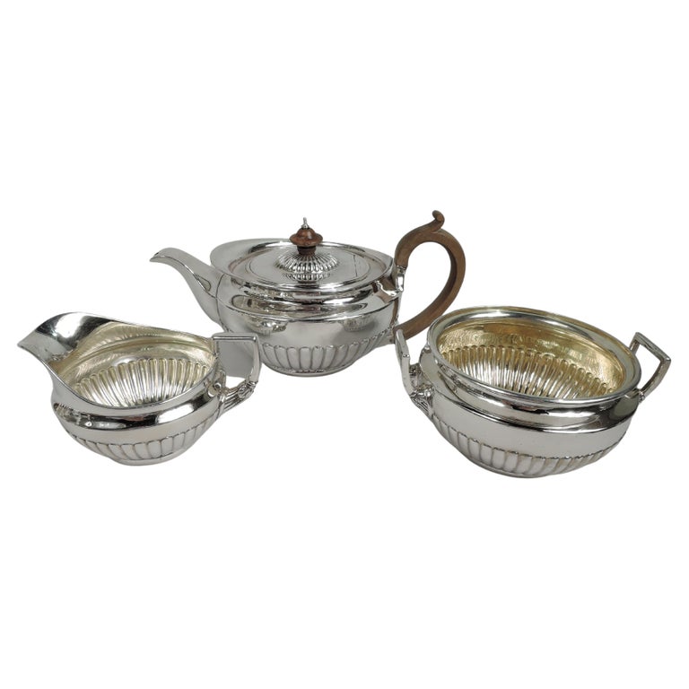 Antique English Georgian Neoclassical 3-Piece Tea Set For Sale at 1stDibs