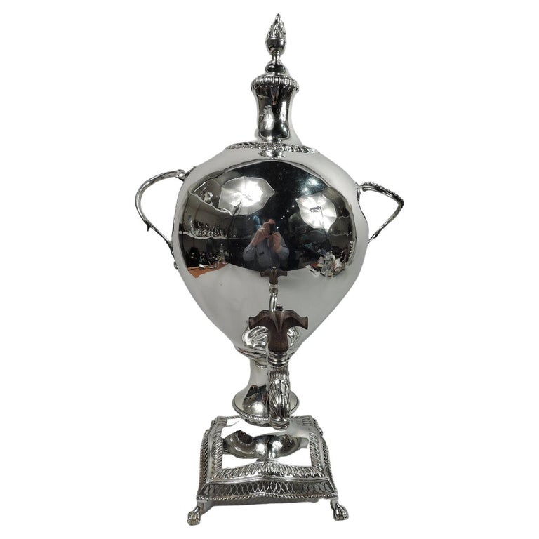 Antique English Georgian Neoclassical Sterling Silver Tea Urn For Sale ...