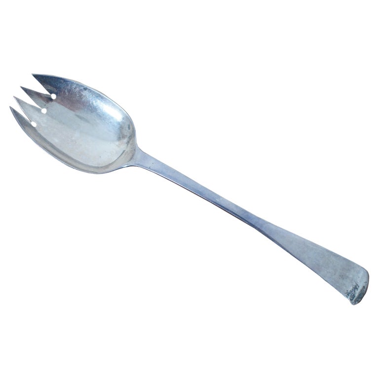 Antique English Georgian Sterling Silver 925 Serving Spoon Spork 60g 8 ...