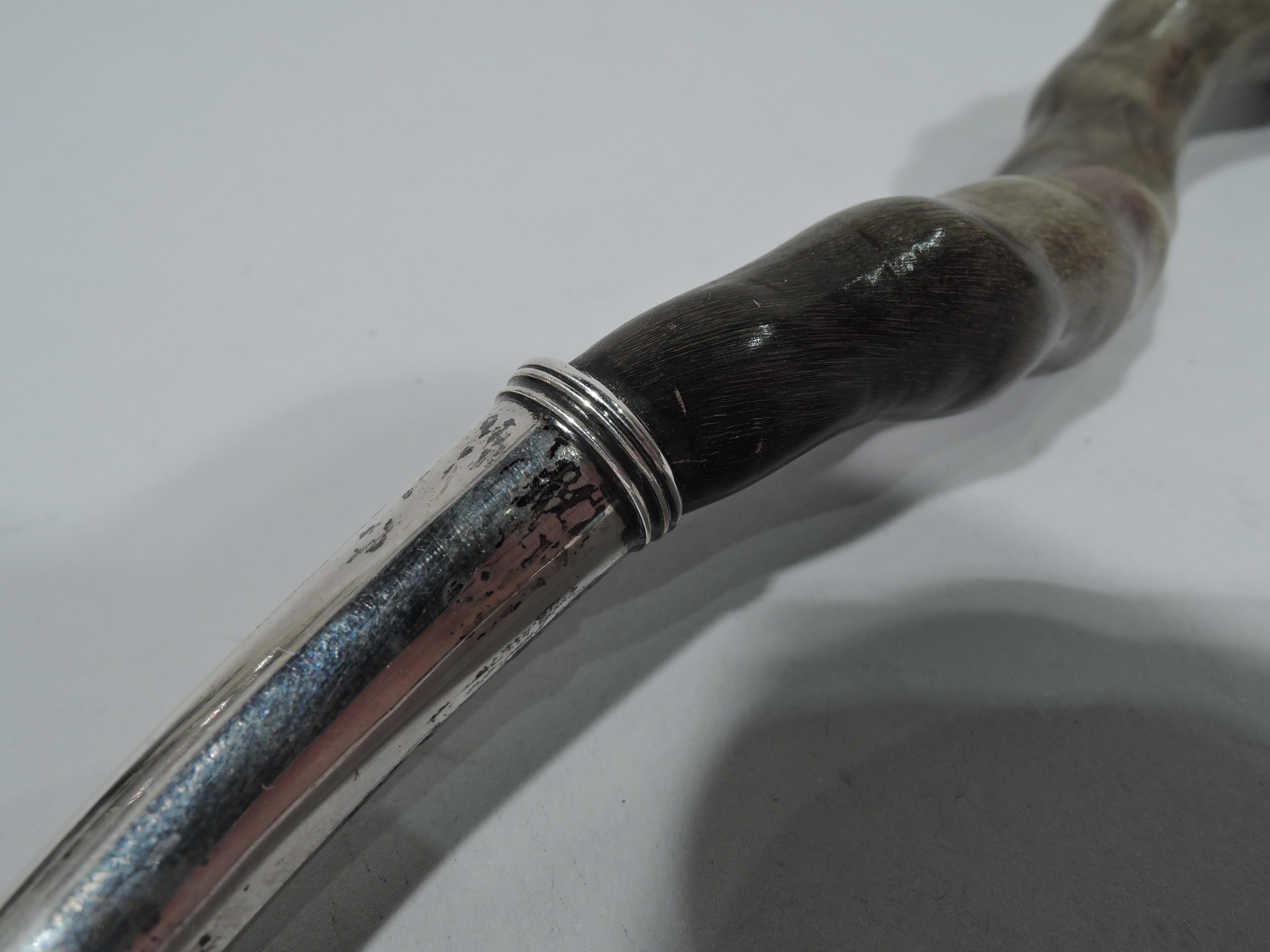 Antique English Georgian Sterling Silver and Horn Toasting Fork For ...