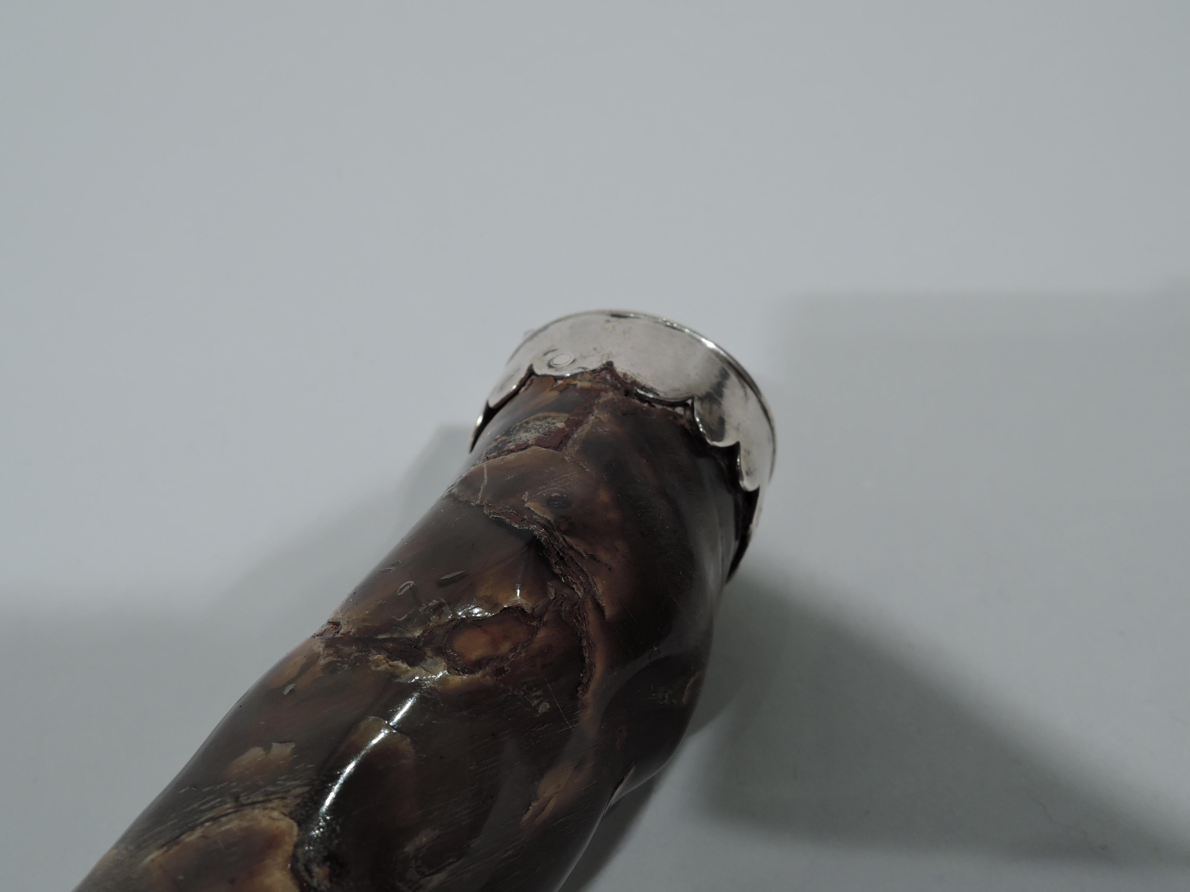 Antique English Georgian Sterling Silver and Horn Toasting Fork For ...