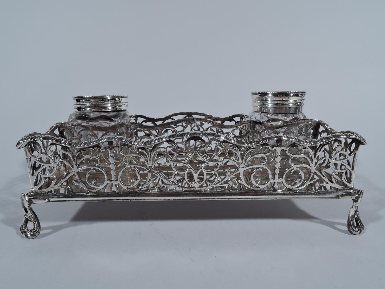 Antique English Georgian Sterling Silver Inkstand by William Plummer ...