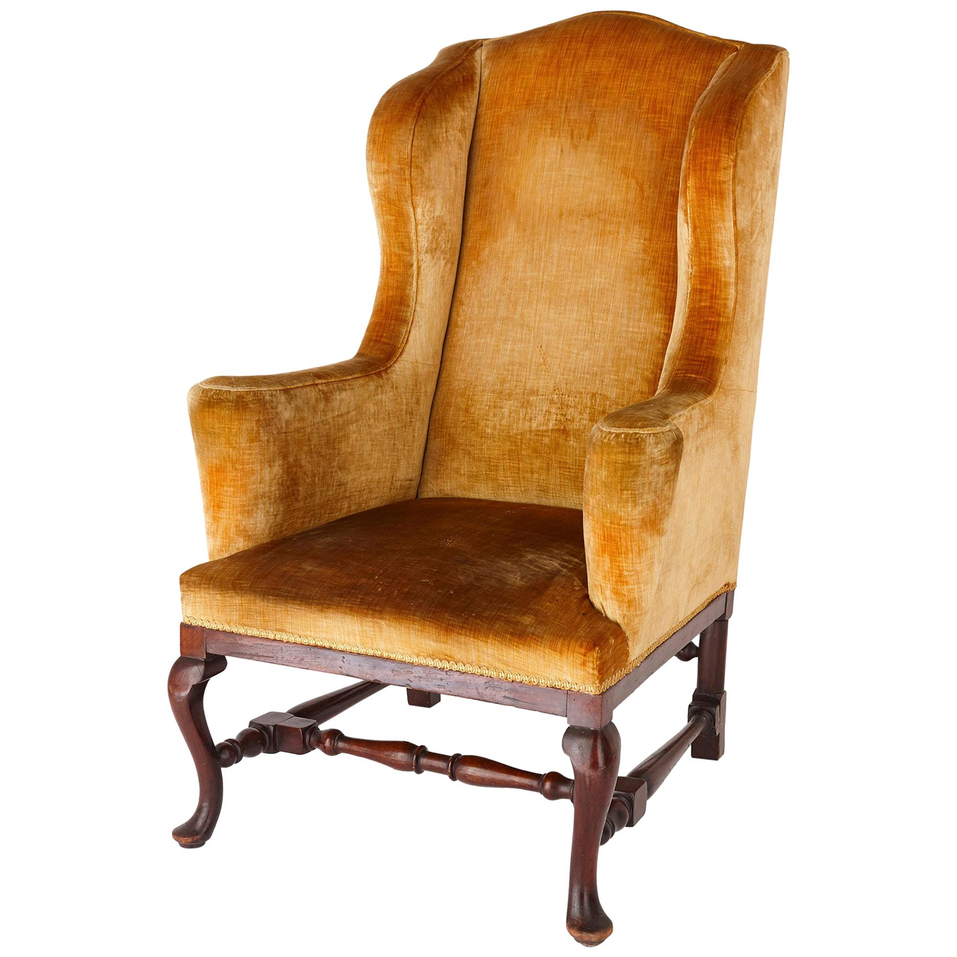 Tufted English Leather Wingback Chair at 1stDibs