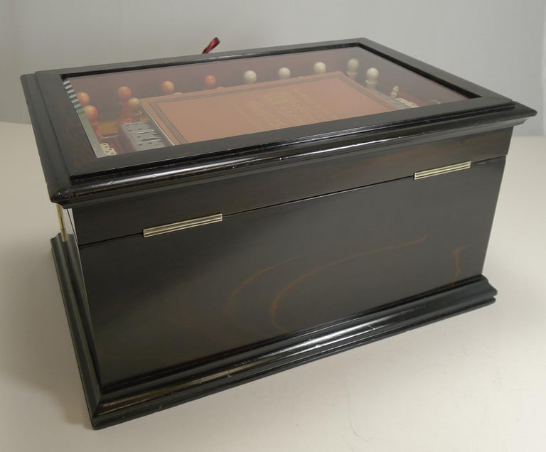 Antique English Glass Coromandel and Games Compendium / Box, circa 1880 ...