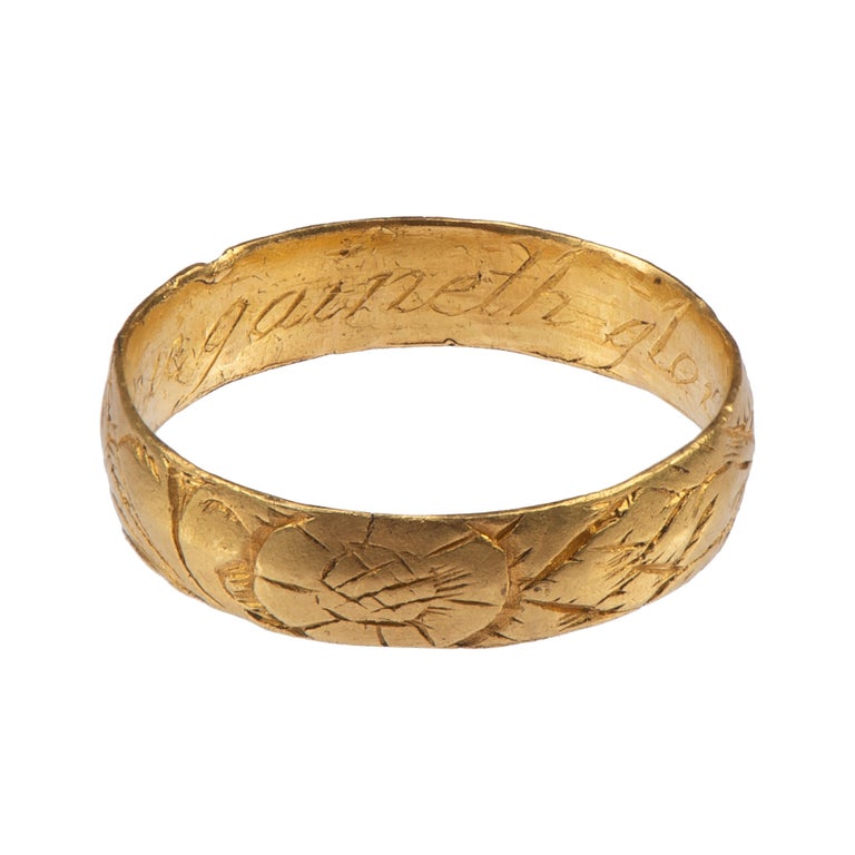 Antique English Gold Band Posy Ring For Sale at 1stDibs