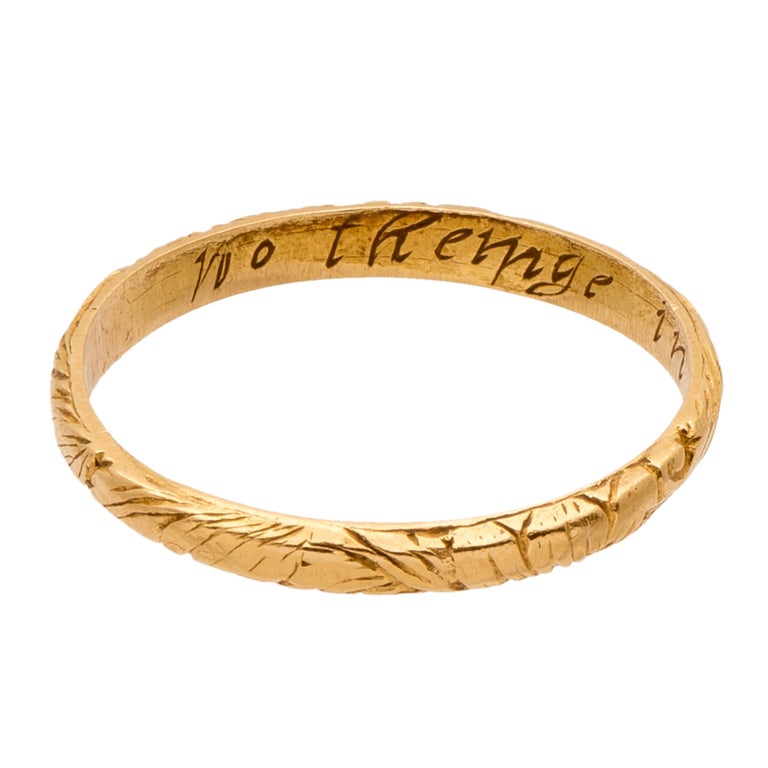 Antique English Gold Band Posy Ring at 1stDibs