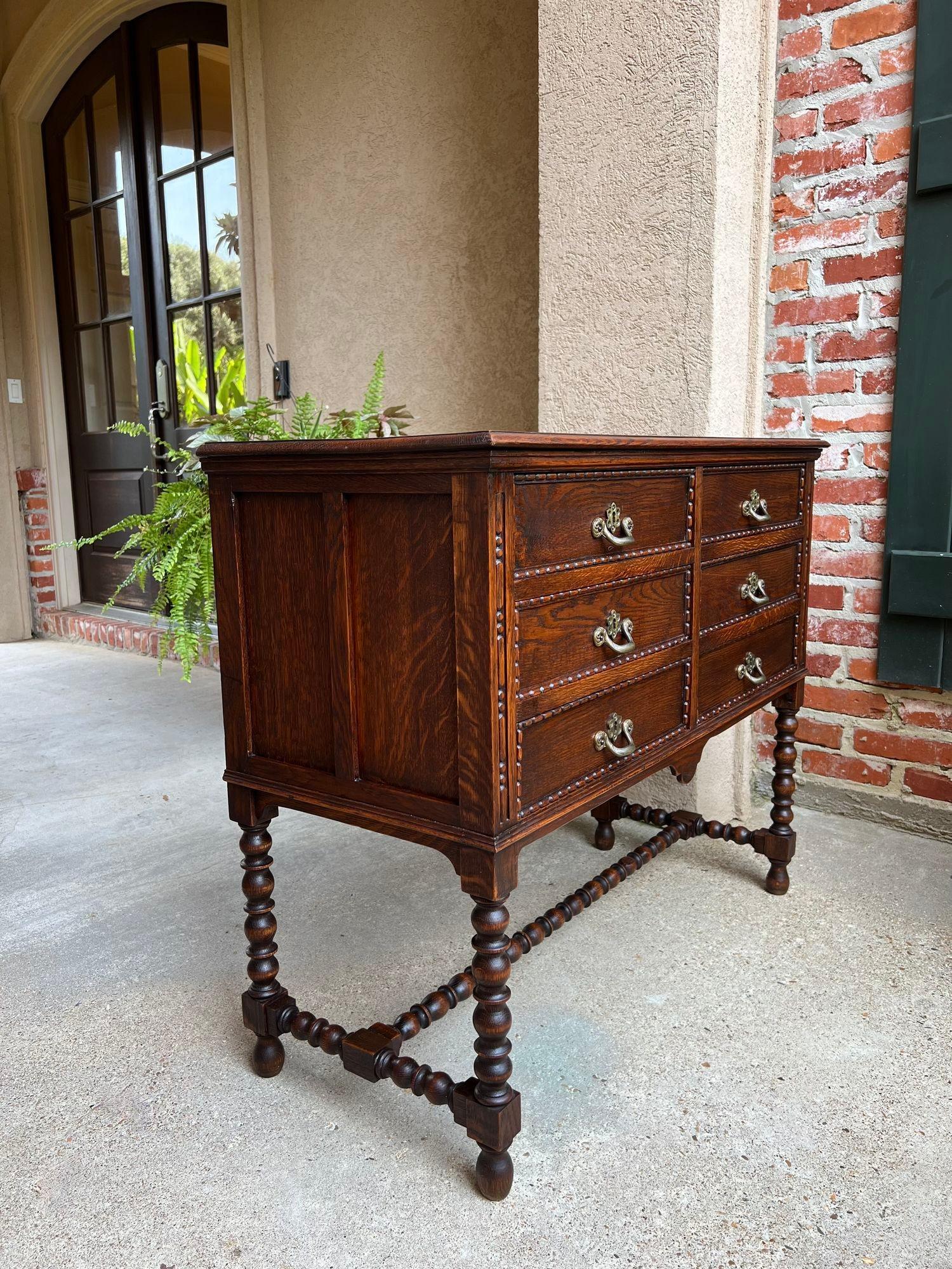Antique English Hall Table Chest Sideboard Cabinet Jacobean Carved Oak ...