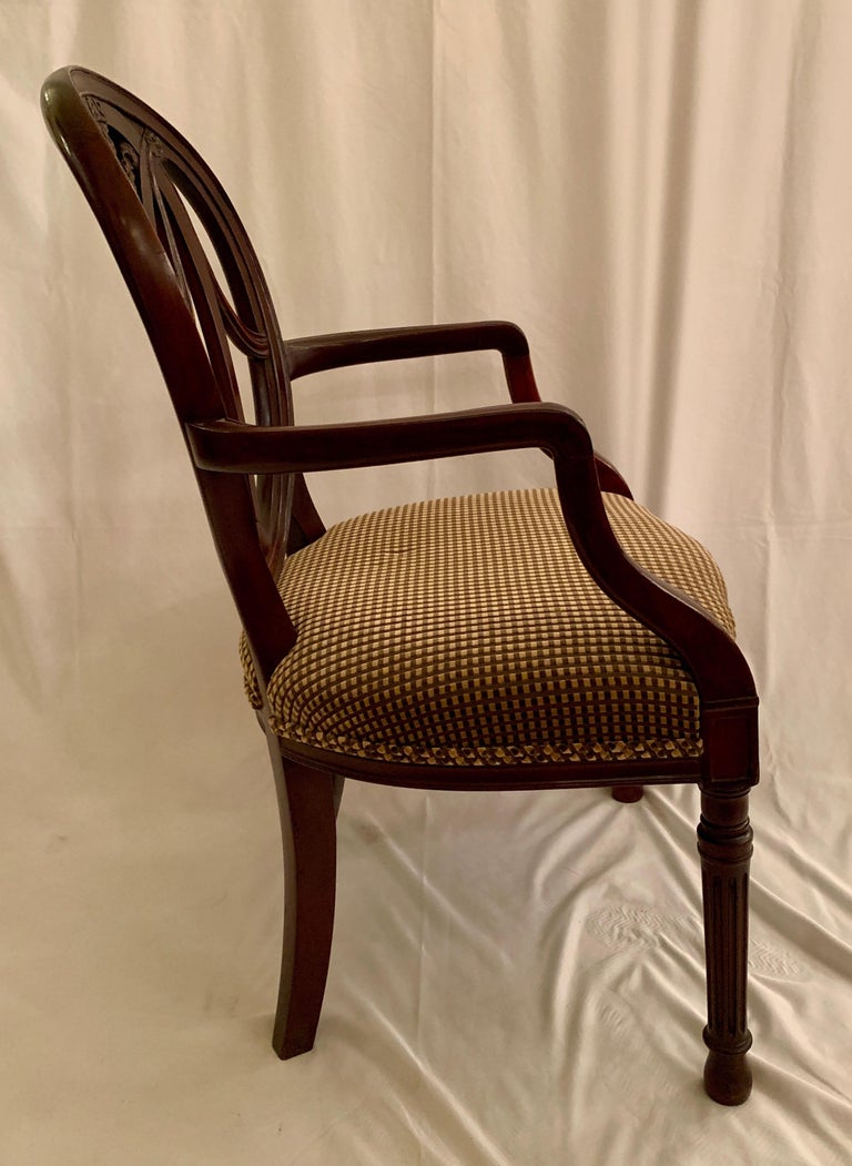Antique English Heavy Mahogany Desk Chair, circa 1850-1870 at 1stDibs