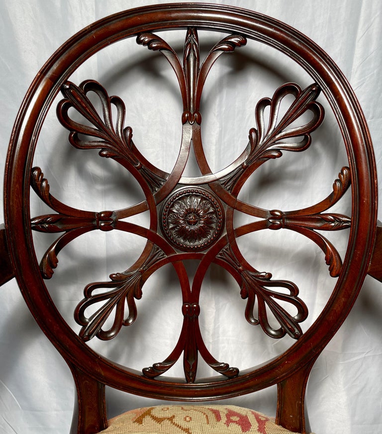 Antique English Hepplewhite Round Back Arm Chair, Circa 1880 For Sale ...