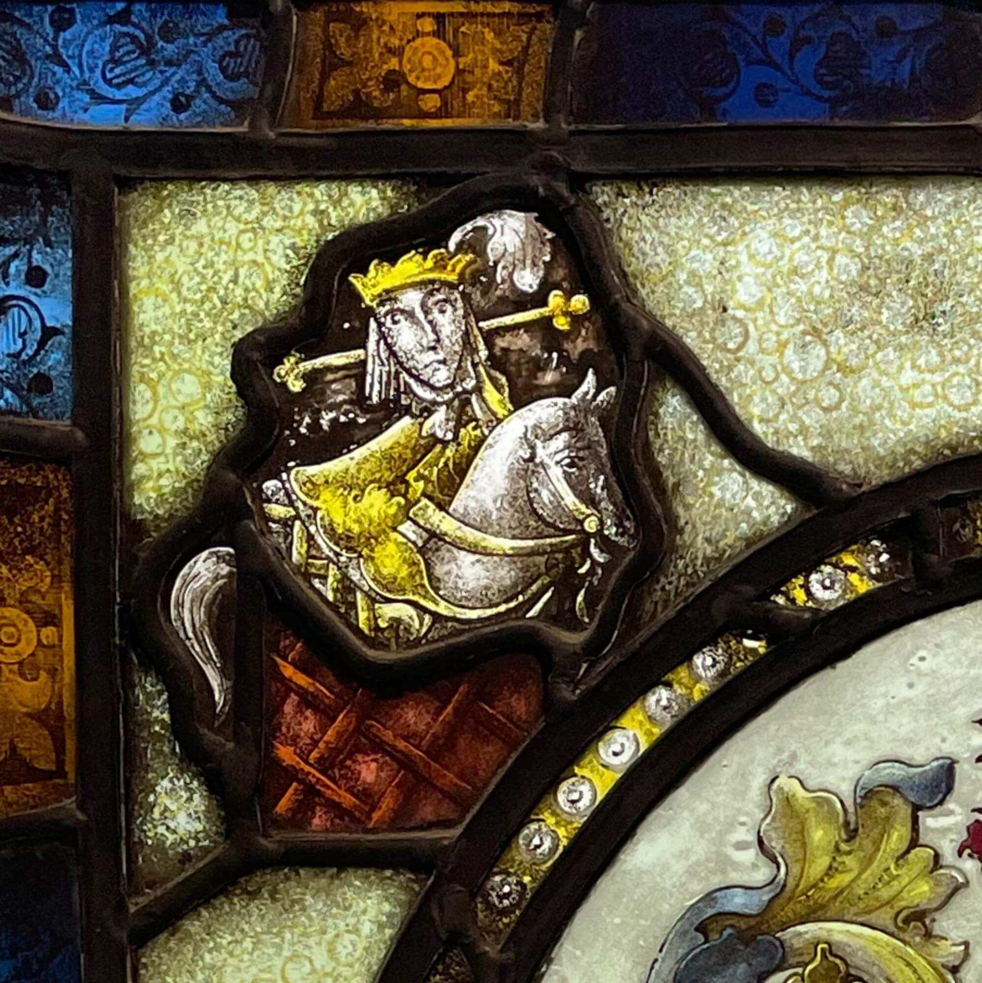 Antique English Heraldic Stained Glass Window For Sale at 1stDibs