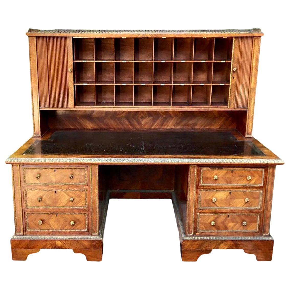 American Federal Writing Desk with Tambour Doors at 1stDibs