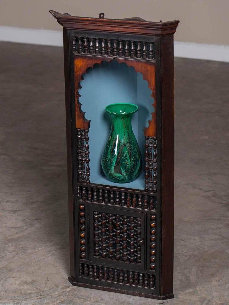 Antique English Indian Anglo Raj Hanging Corner Cabinet, circa 1880 For ...