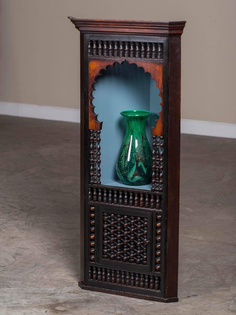 Antique English Indian Anglo Raj Hanging Corner Cabinet, circa 1880 For ...