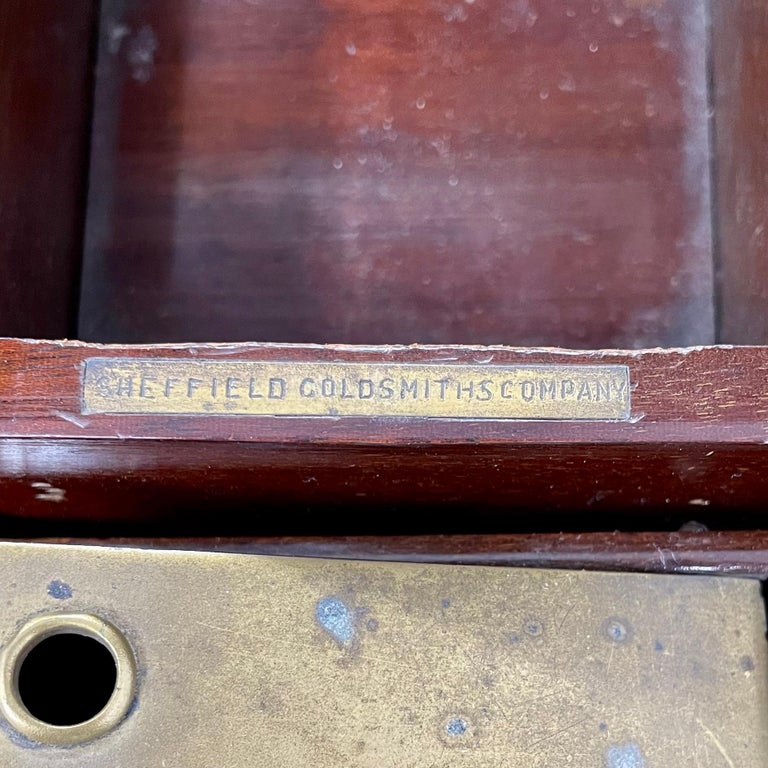 Antique English Inlaid Mahogany and Cut Crystal Games Box Tantalus ...