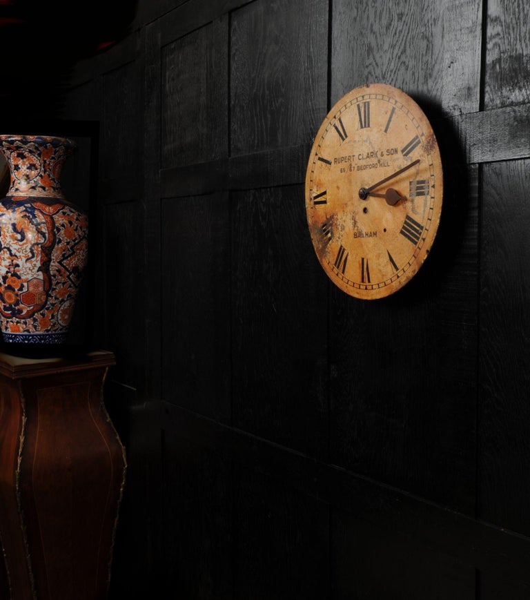 Antique English Iron Large Clock Dial Face Industrial Fully Working For ...