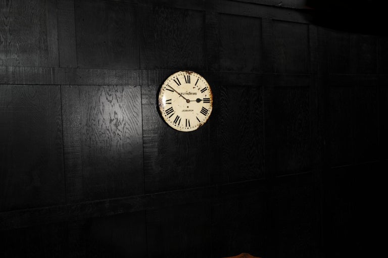 Antique English Iron Clock Dial Face Industrial Fully Working For Sale ...