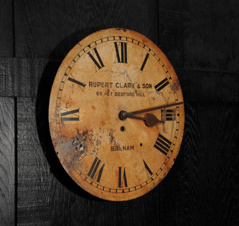 Antique English Iron Large Clock Dial Face Industrial Fully Working For ...