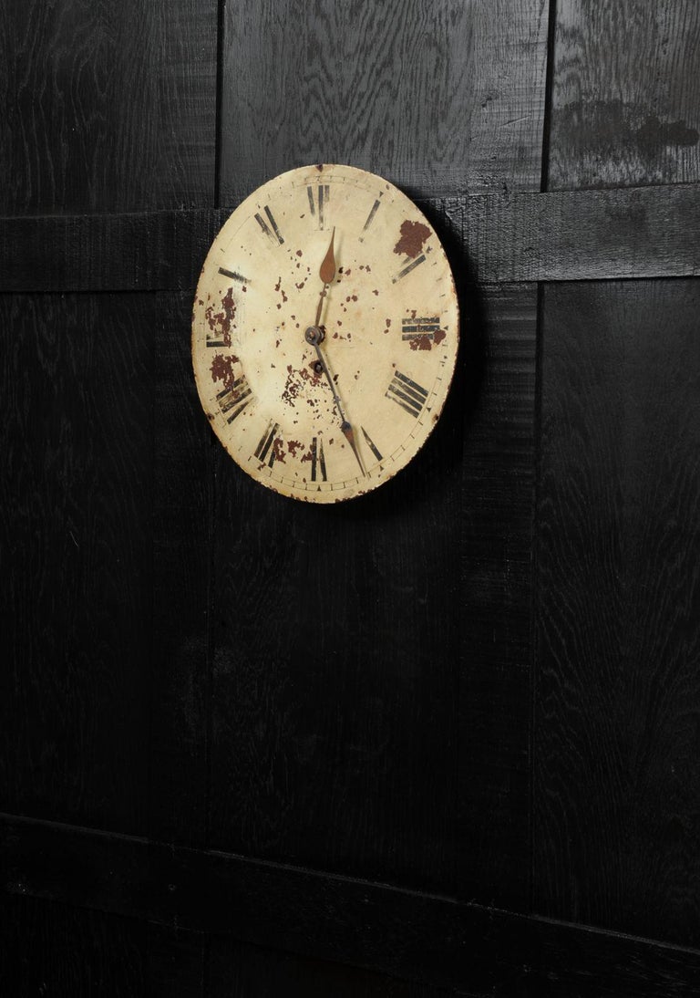 Antique English Iron Clock Dial Face Industrial Fully Working For Sale ...