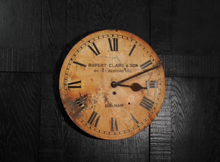 Antique English Iron Large Clock Dial Face Industrial Fully Working For ...