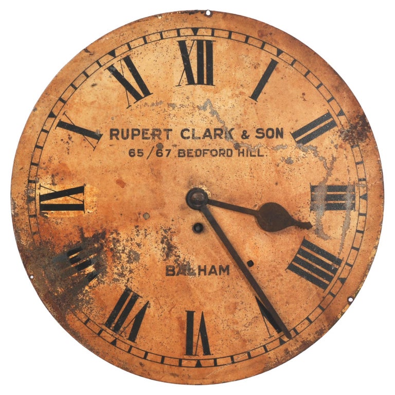 Antique English Iron Large Clock Dial Face Industrial Fully Working For ...