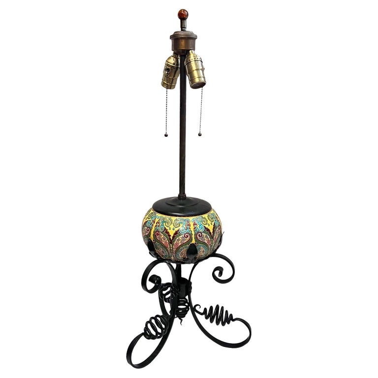 Antique English Iron Lamp For Sale at 1stDibs