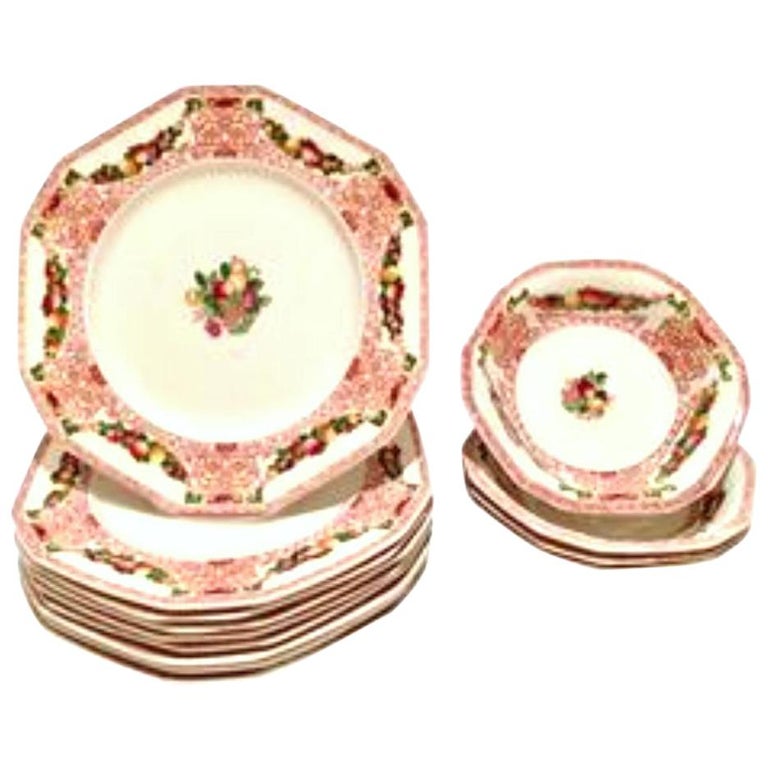 Antique English Ironstone Dinnerware "Lawton" by Alfred Meakin Set of ...