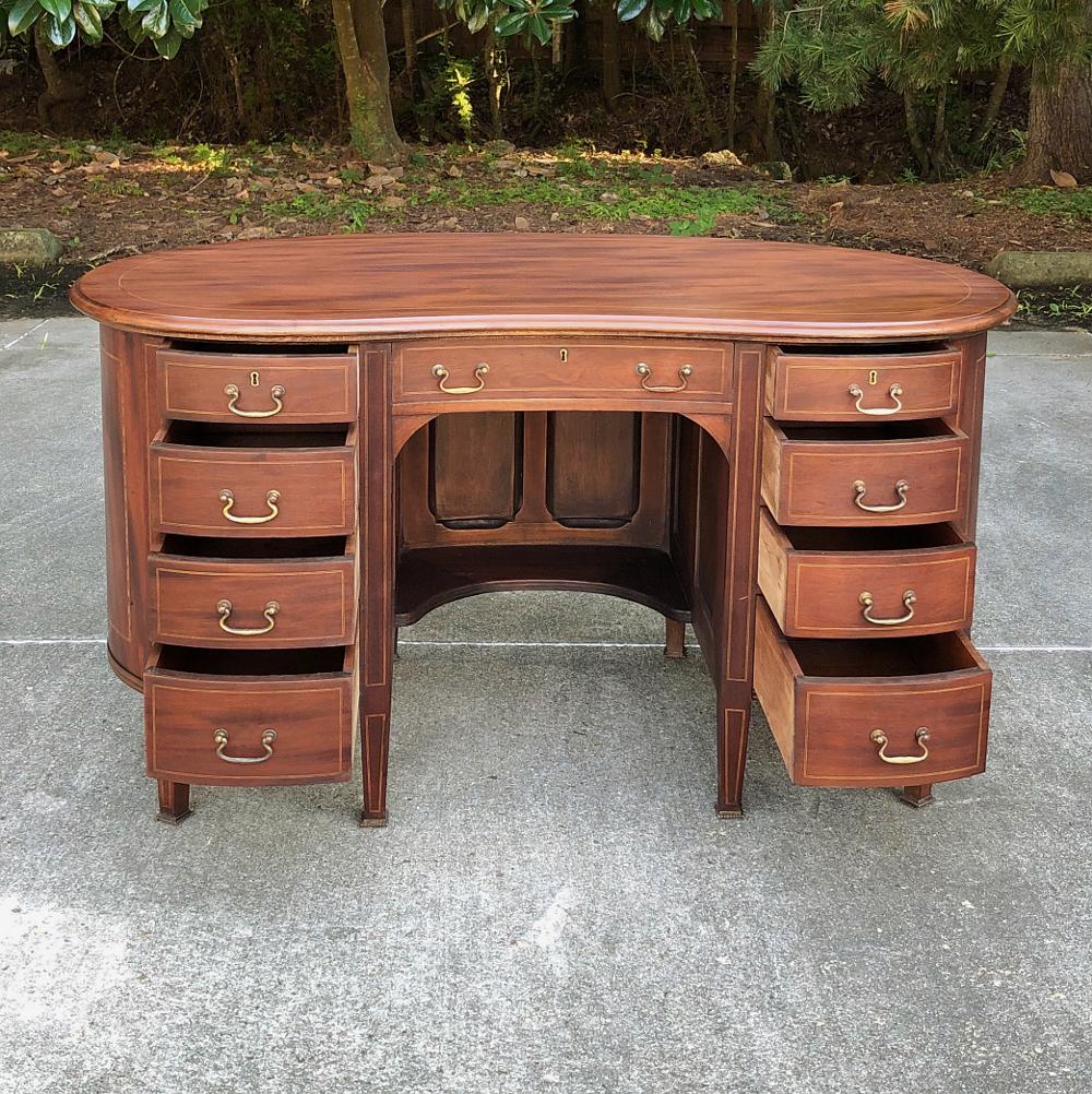 Antique English Kidney Shaped Mahogany Desk For Sale at 1stDibs ...