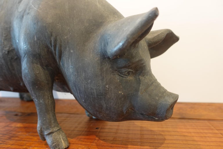 Antique English Led Pig Sculpture at 1stDibs