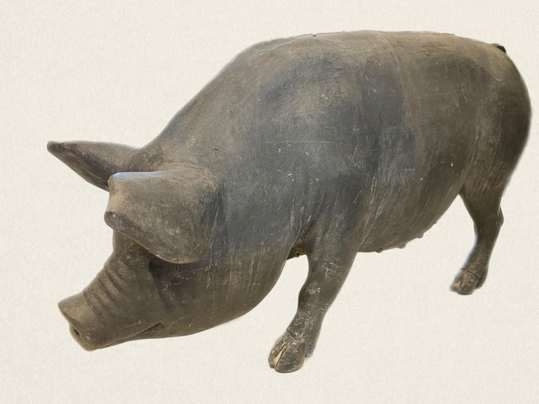 Antique English Led Pig Sculpture at 1stDibs