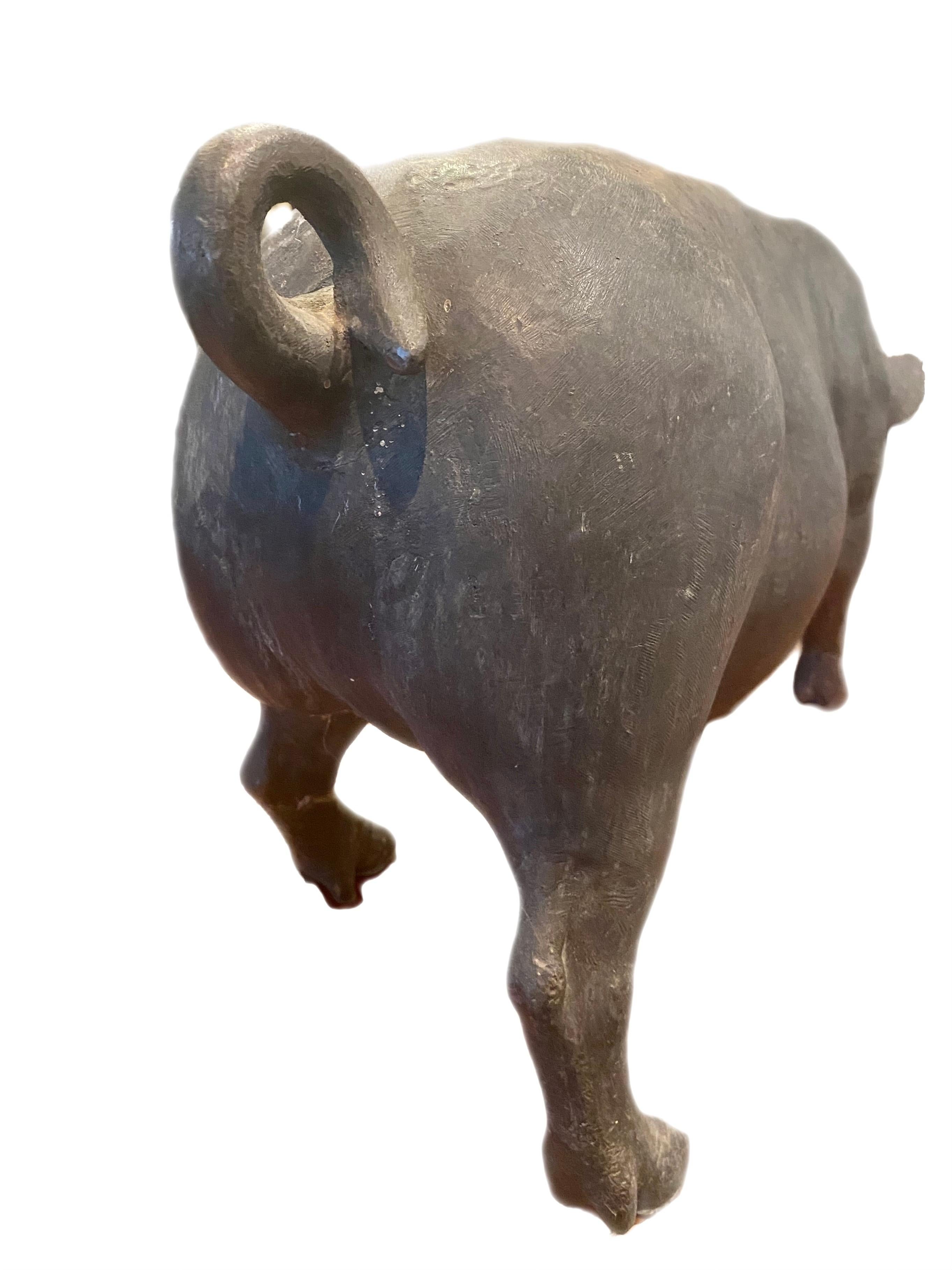 Antique English Lead Pig Sculpture at 1stDibs | facetune pig, antique pig
