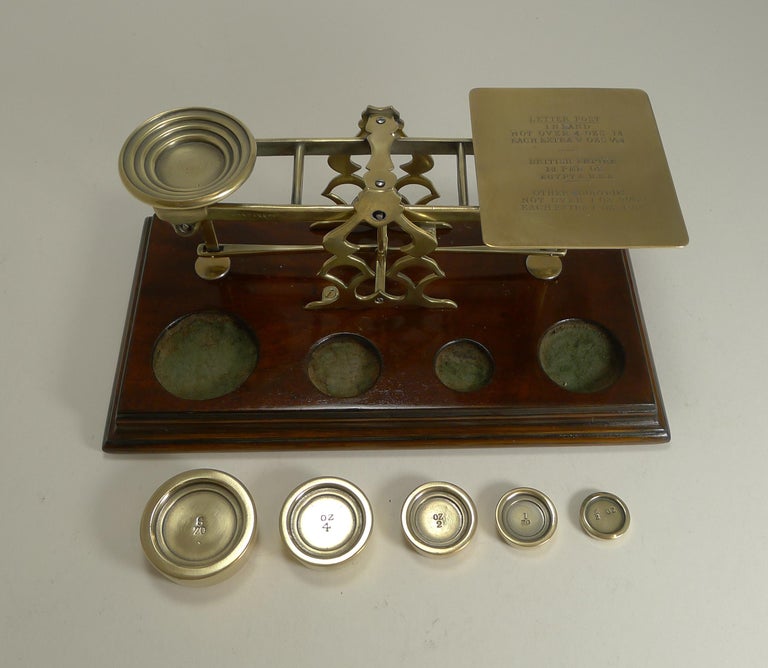 Antique English Mahogany and Brass Letter Scales, S. Mordan and Co ...