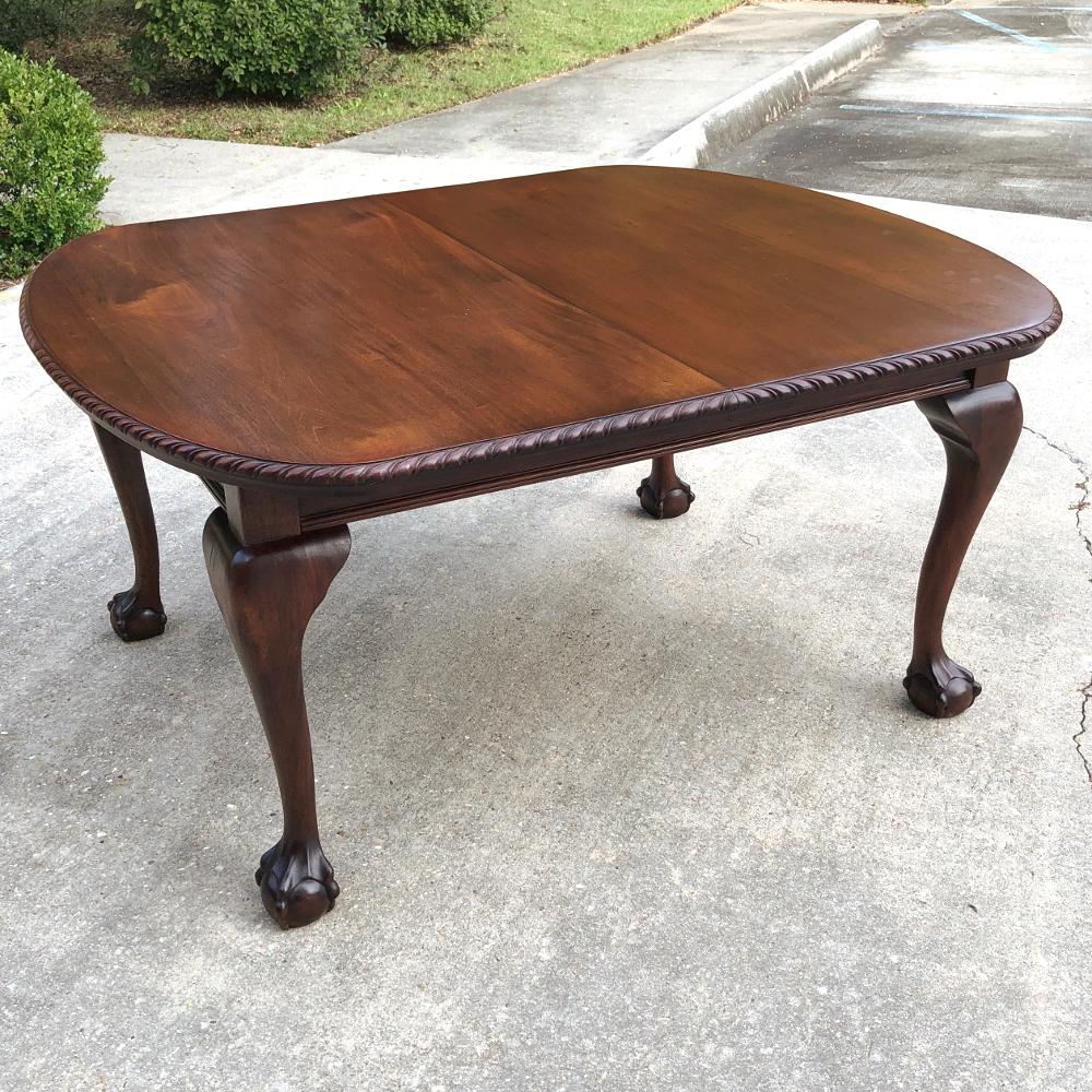 Antique English Mahogany Chippendale Dining Table at 1stDibs
