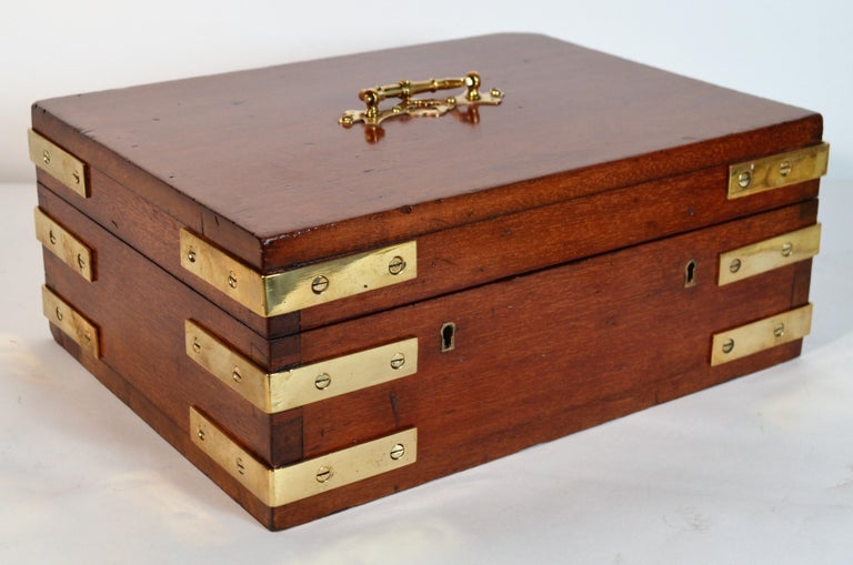 Antique English Mahogany Lock Box, circa 1850 at 1stDibs