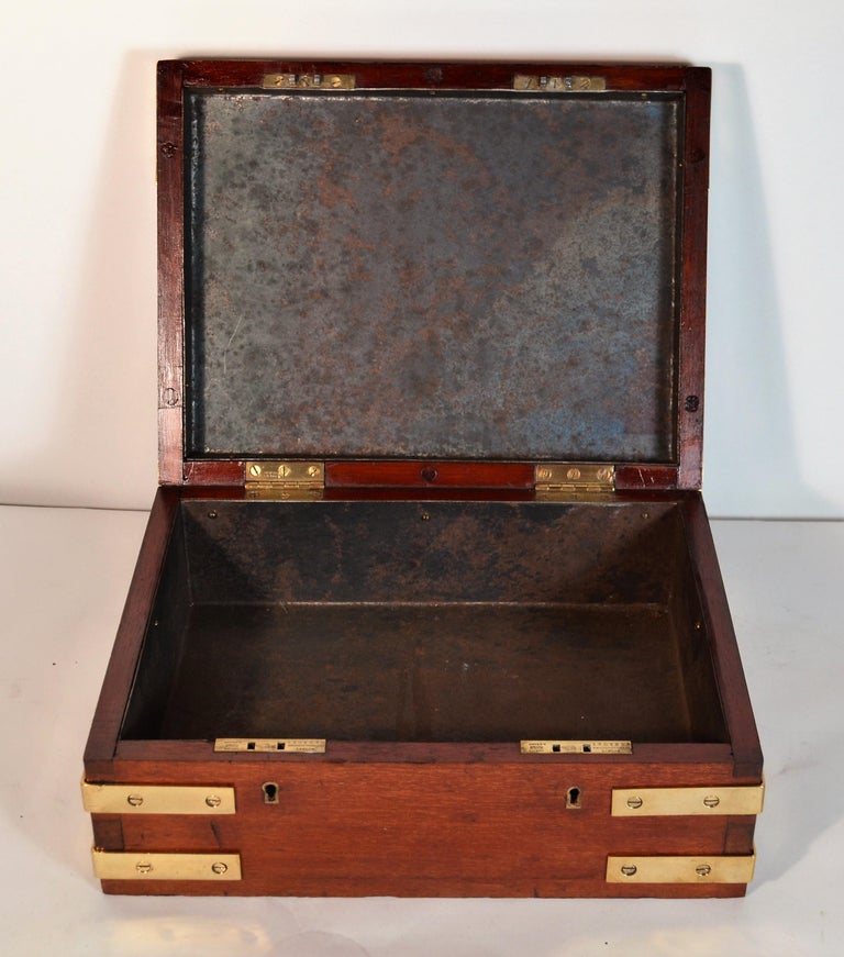 Antique English Mahogany Lock Box, circa 1850 at 1stDibs