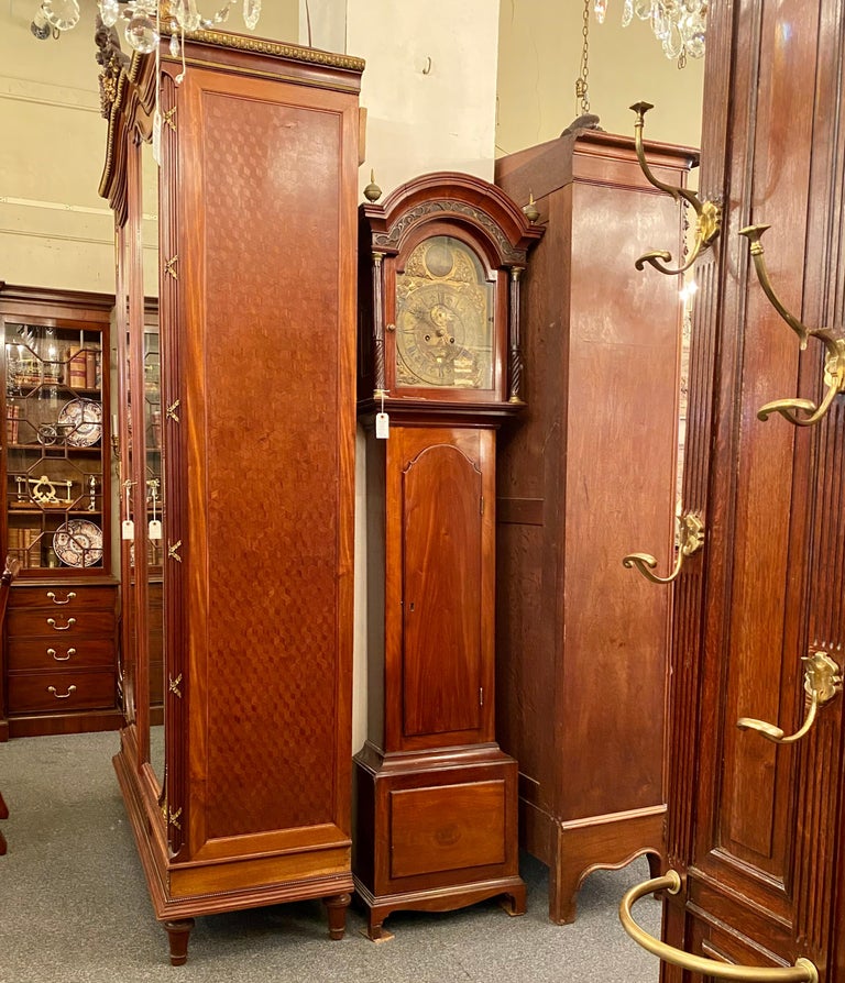 Antique English Mahogany Tall Case Clock, Circa 1900 For Sale at 1stDibs