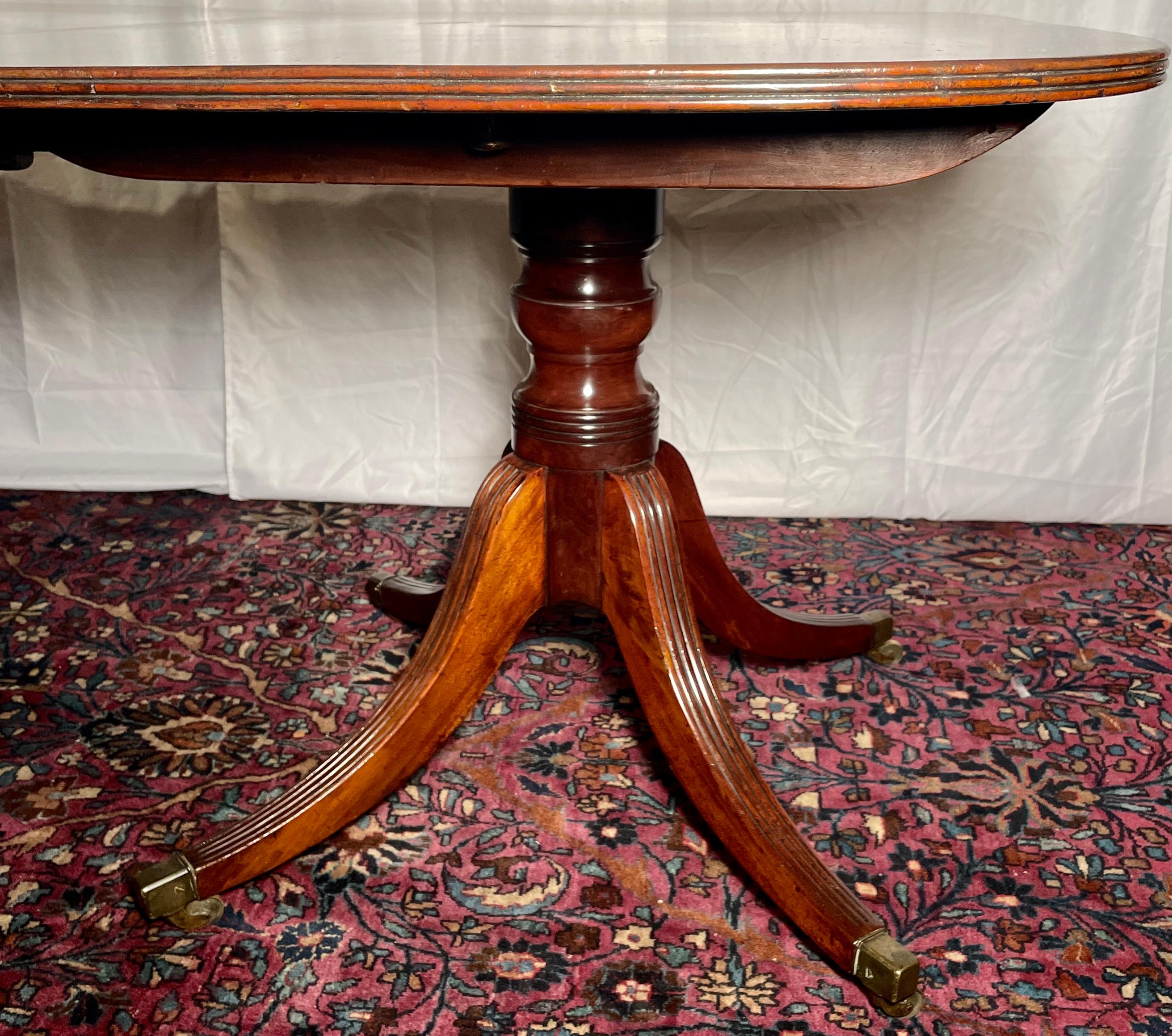 Antique English Mahogany Two Pedestal Dining Table, circa 1890 at 1stDibs