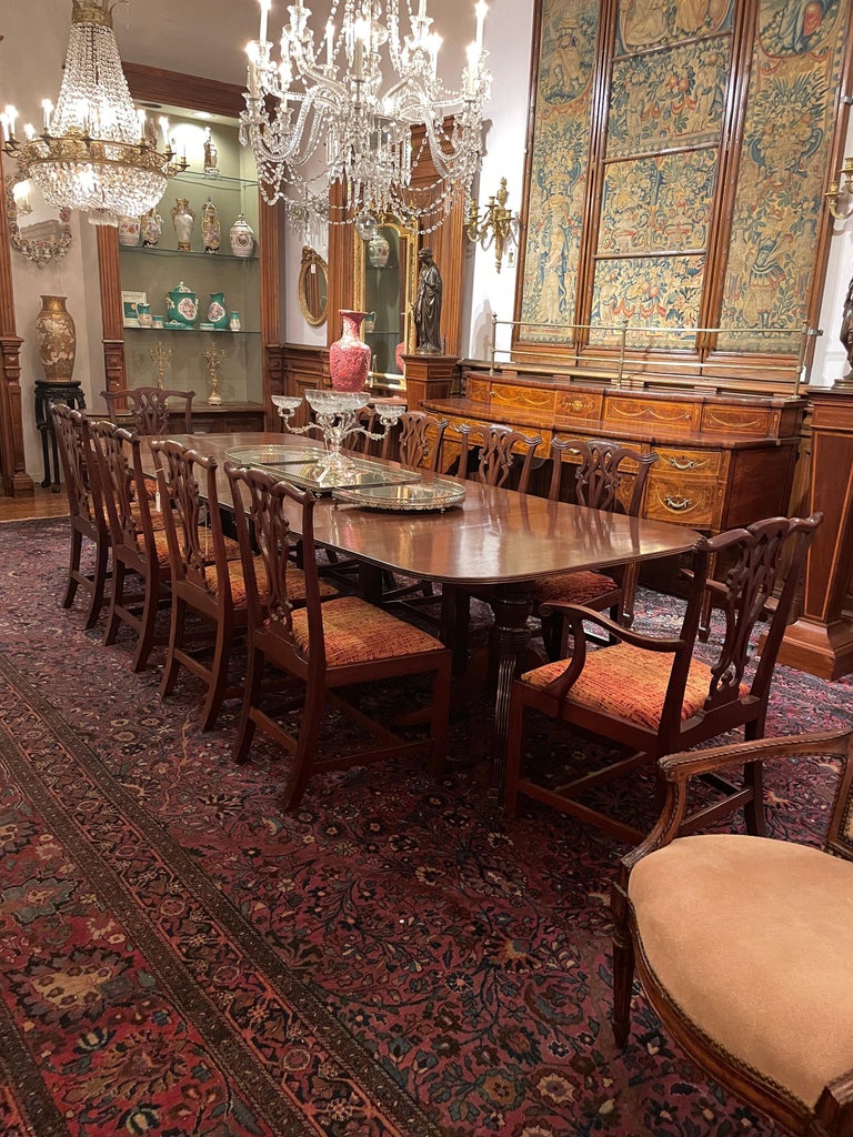 Antique English Mahogany Two Pedestal Dining Table, circa 1890 For Sale ...