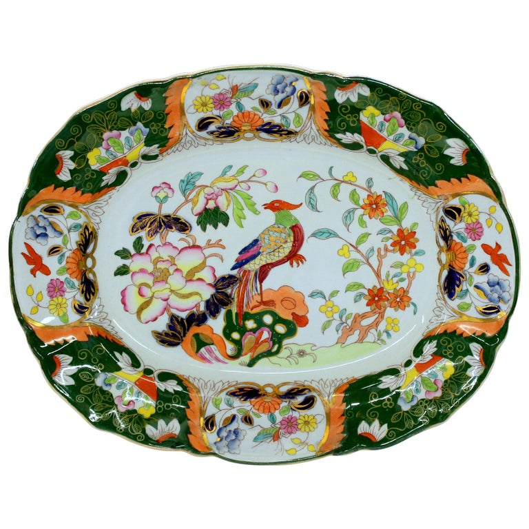 Antique English Mason's Ironstone "Green Imari" Rare Pattern Small ...