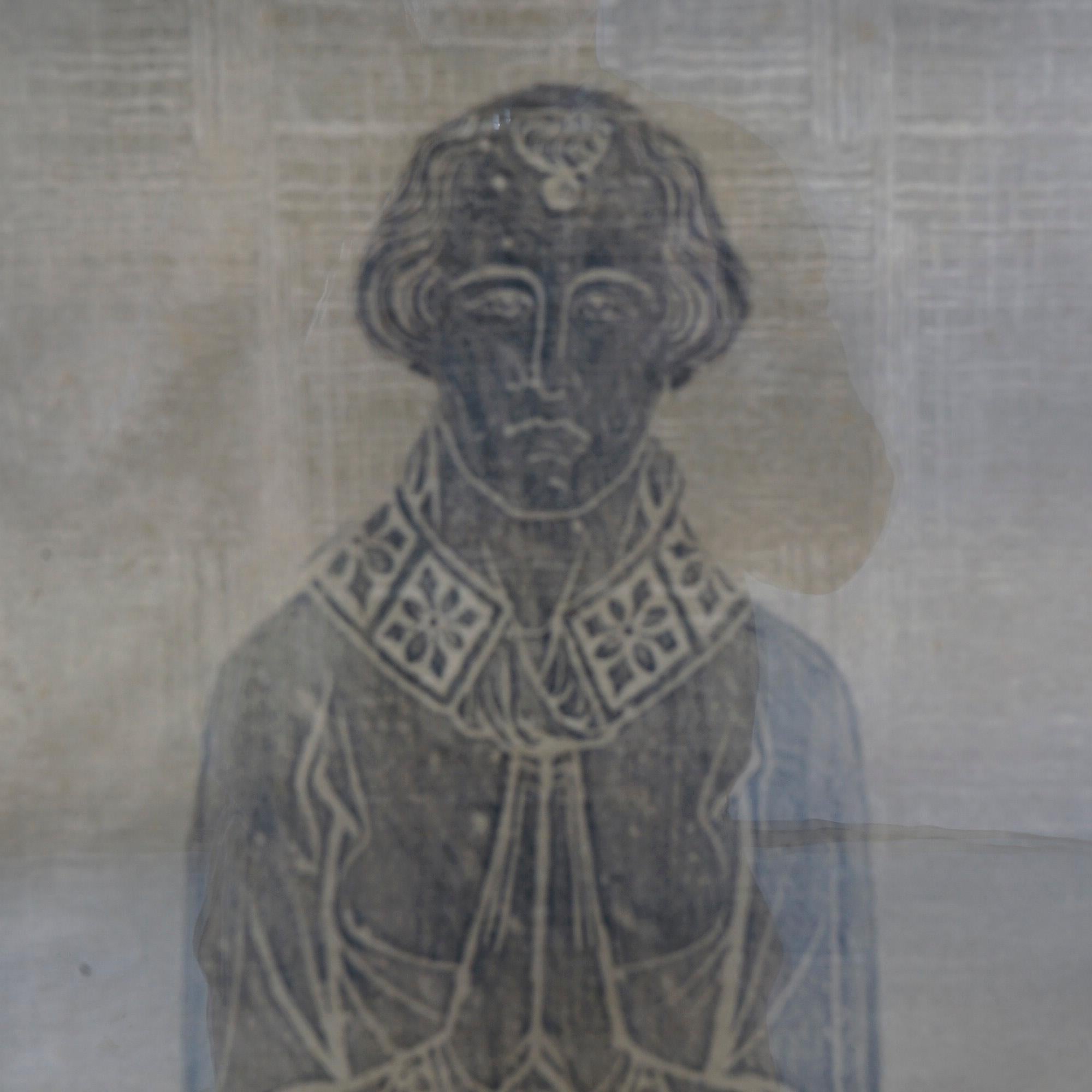 Antique English Memorial Rubbing 19th C at 1stDibs