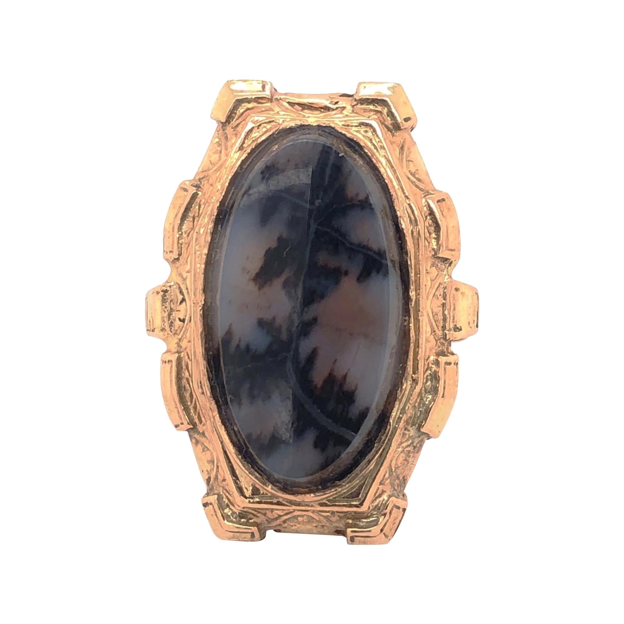 English Antique Agate Intaglio and Gold Ring at 1stDibs