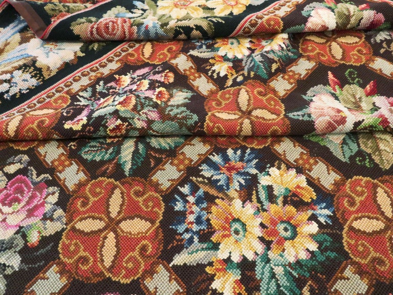 Antique English Needlepoint Carpet For Sale at 1stDibs