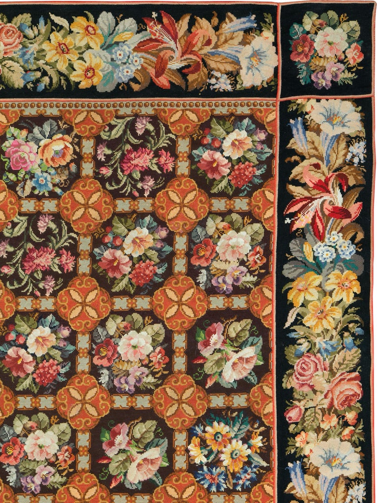 Antique English Needlepoint Carpet For Sale at 1stDibs
