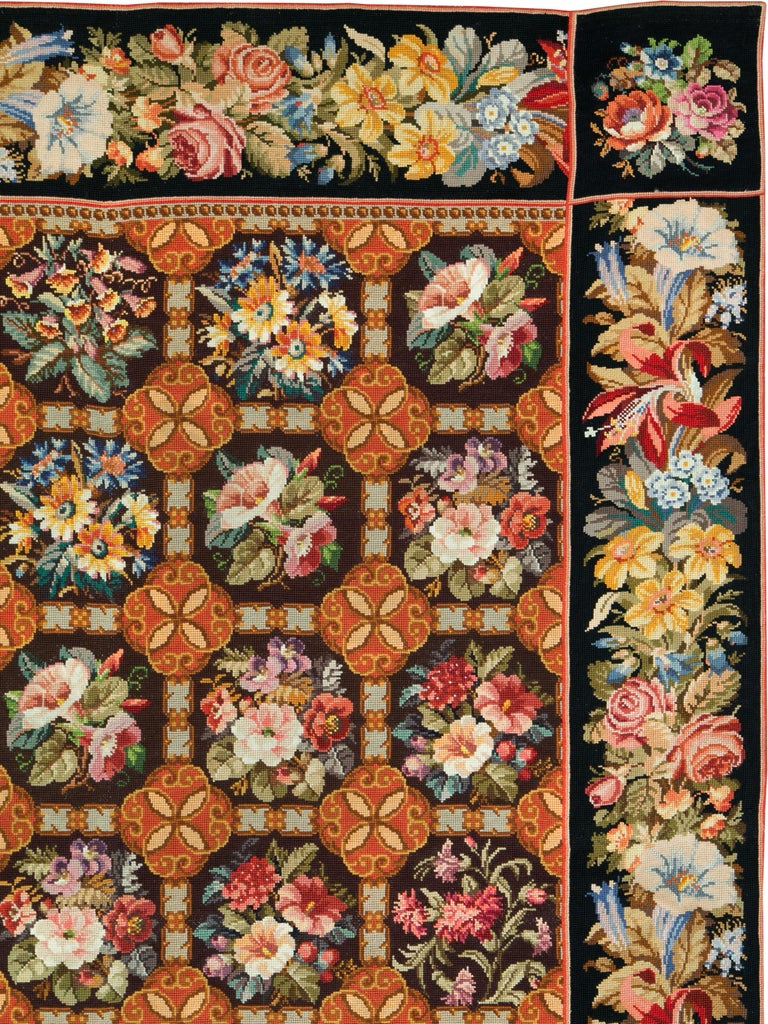 Antique English Needlepoint Carpet For Sale at 1stDibs