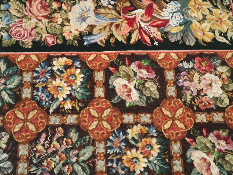 Antique English Needlepoint Carpet For Sale at 1stDibs
