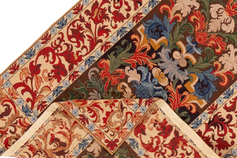 Antique English Needlepoint Rug For Sale at 1stDibs