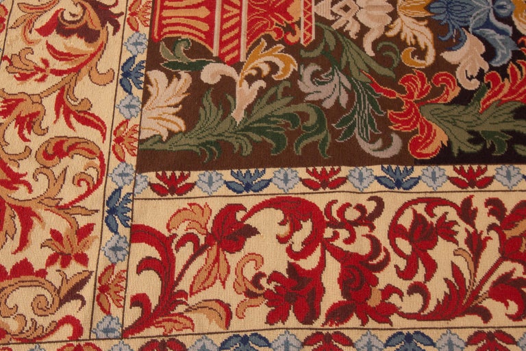 Antique English Needlepoint Rug For Sale at 1stDibs
